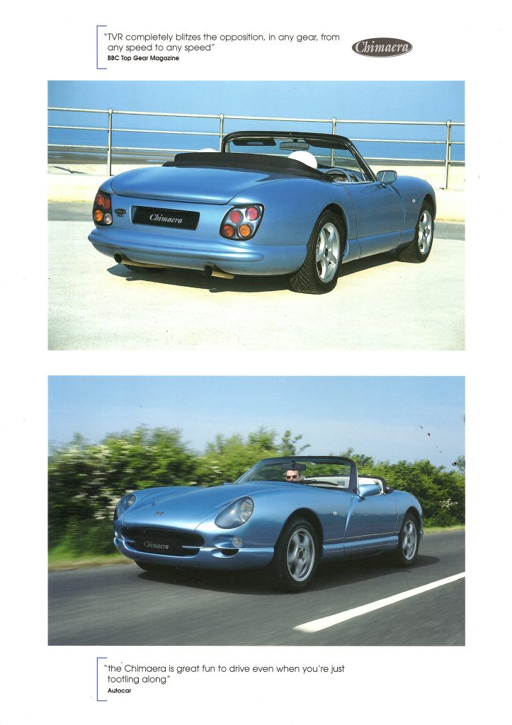 TVR Brochure information and specification sheets - James Agger Autosport